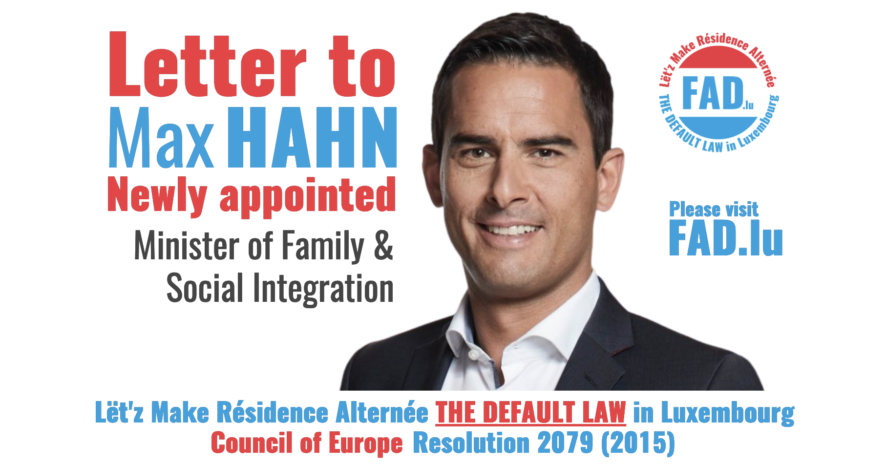 Letter to Max HAHN, the Newly Appointed Minister of Family and Social ...